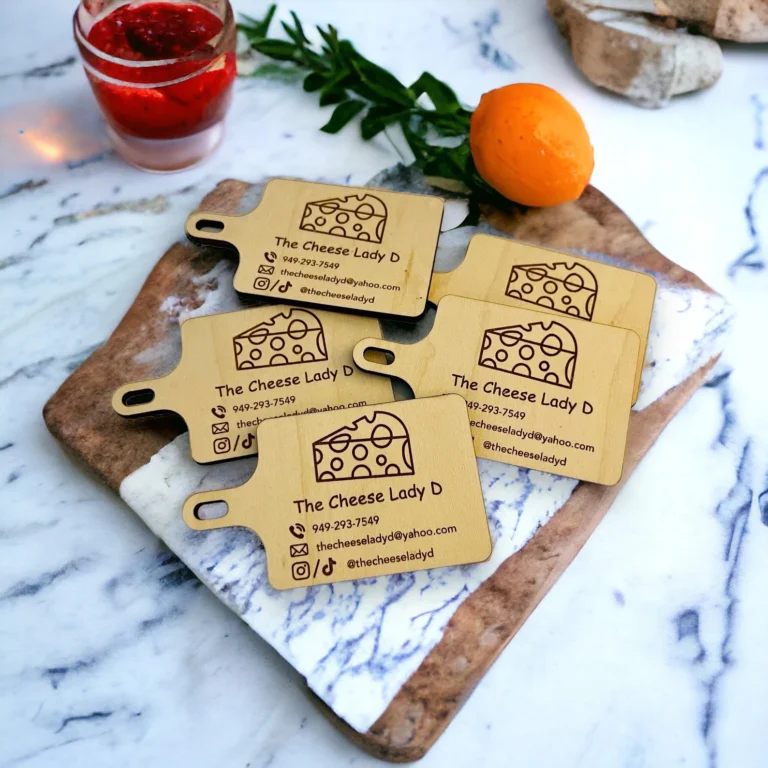 12 Engraved Wood Business Cards - RH Carts